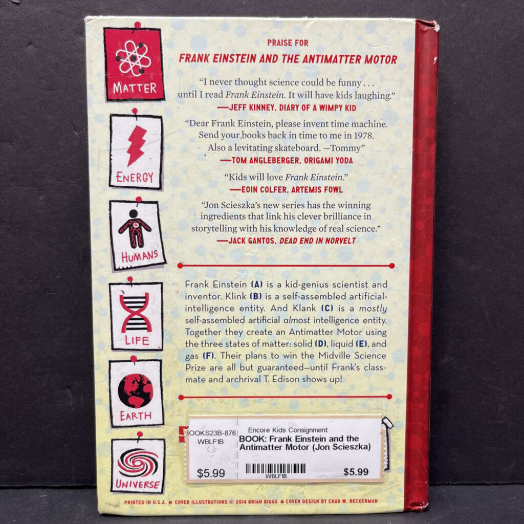 Frank Einstein and the Antimatter Motor (Jon Scieszka) -hardcover seri ...