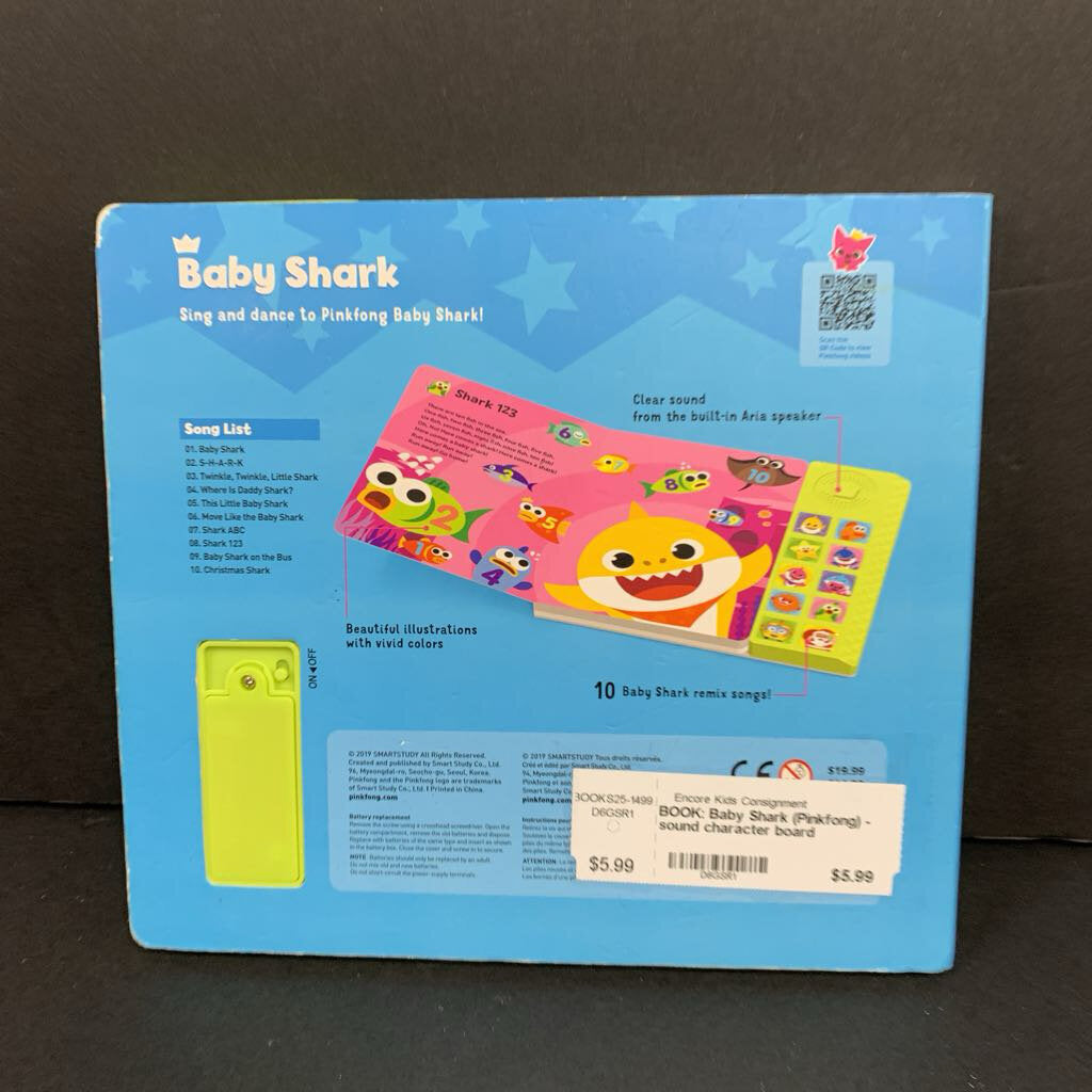 Baby Shark (Pinkfong) -sound character board – Encore Kids Consignment