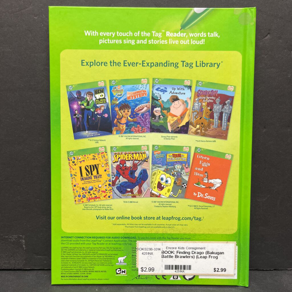 Finding Drago (Bakugan Battle Brawlers) (Leap Frog Tag) -hardcover cha ...