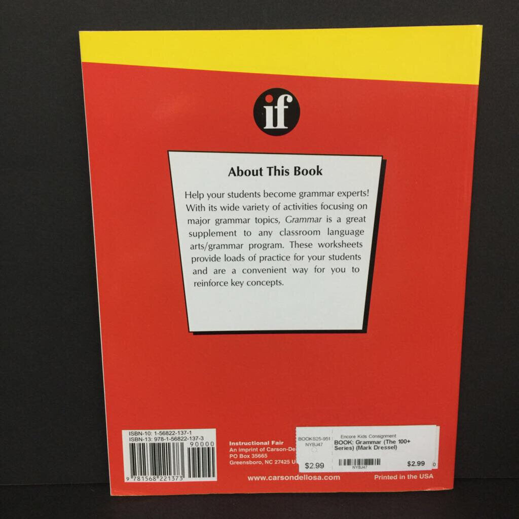 Grammar (The 100+ Series) (Mark Dressel) (Language Arts, Grades 7-8 ...