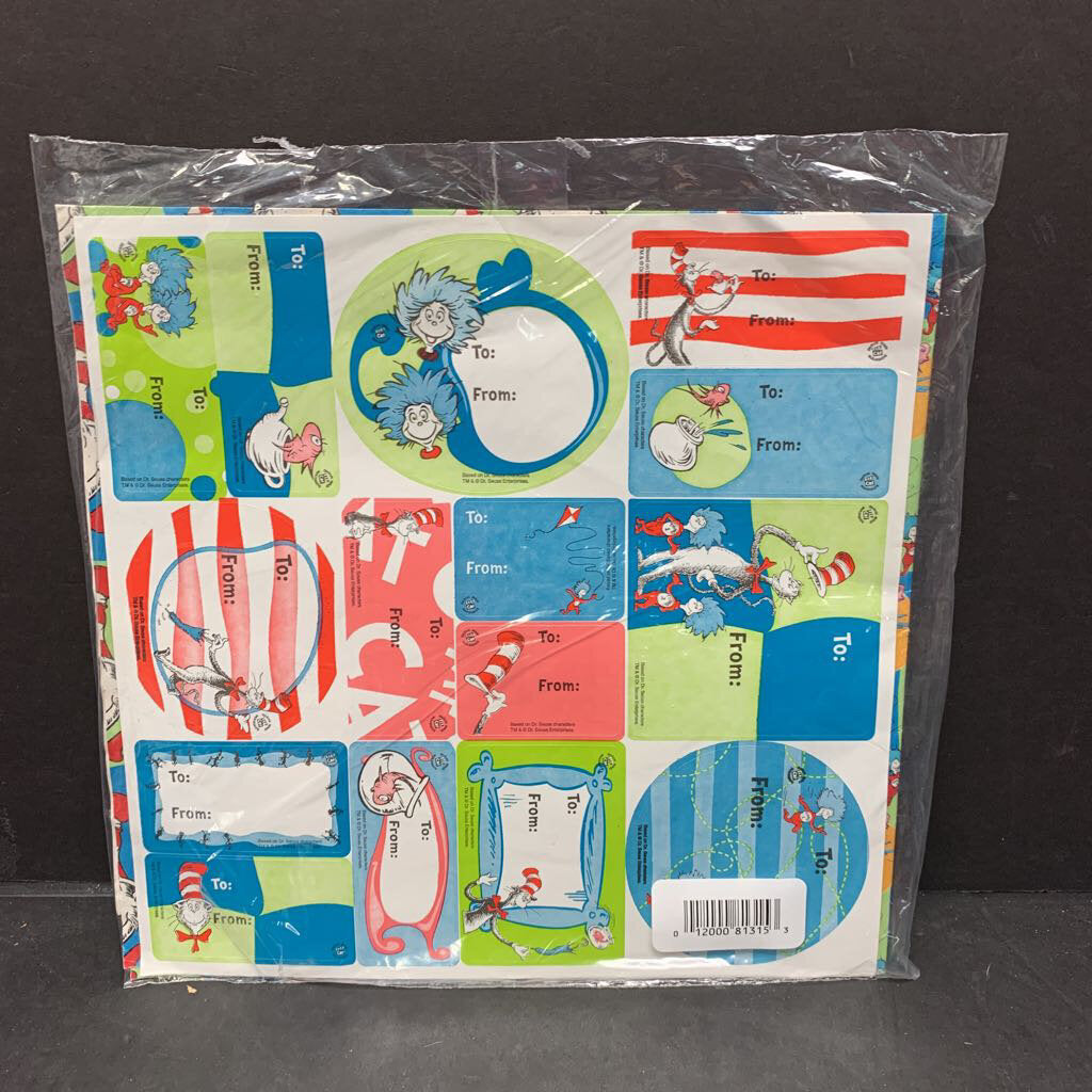 Dr. Seuss Gift Label & Wrapping Paper Set – Encore Kids Consignment